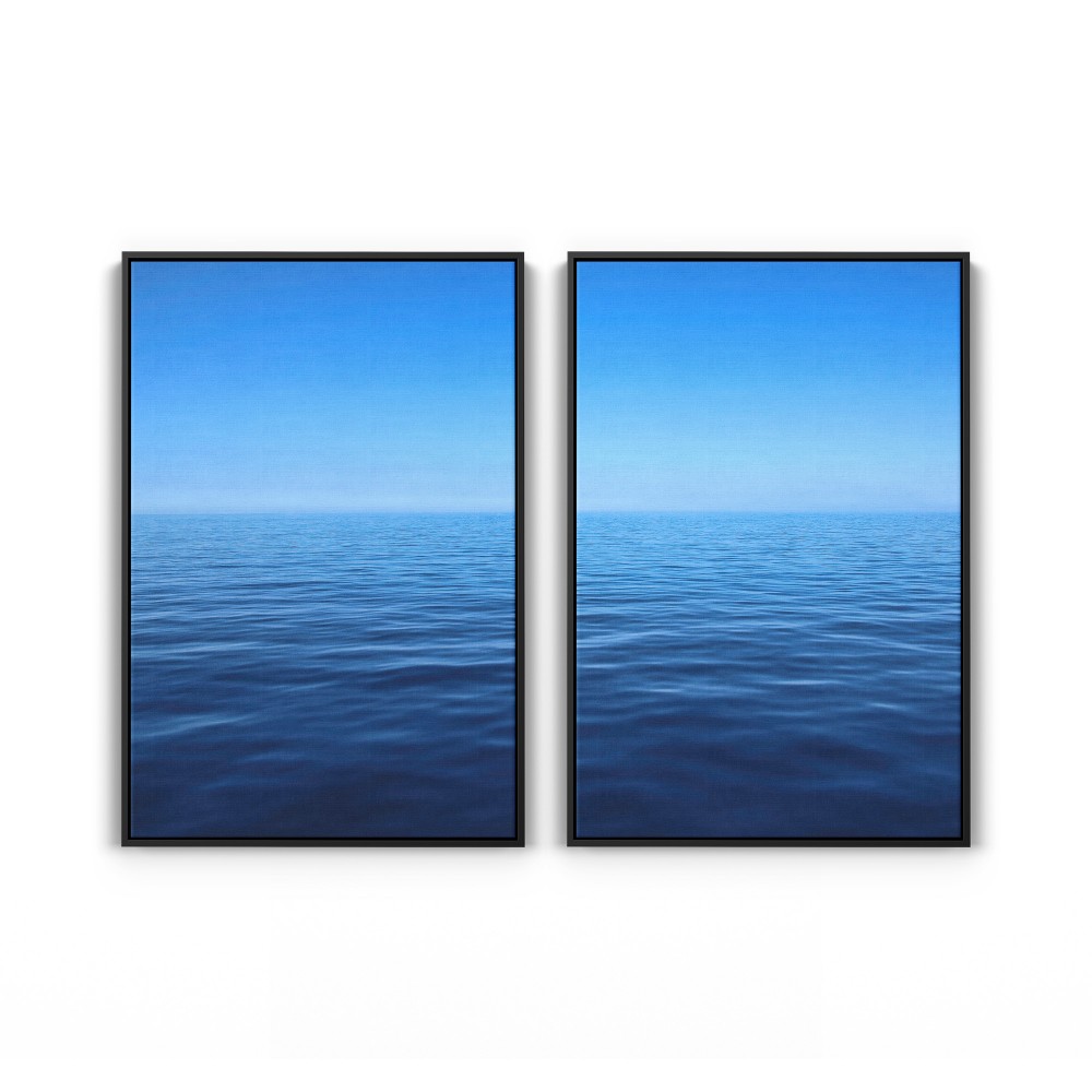 Conjunto com 2 quadros em canvas Azul da cor do mar | Criações Criativas